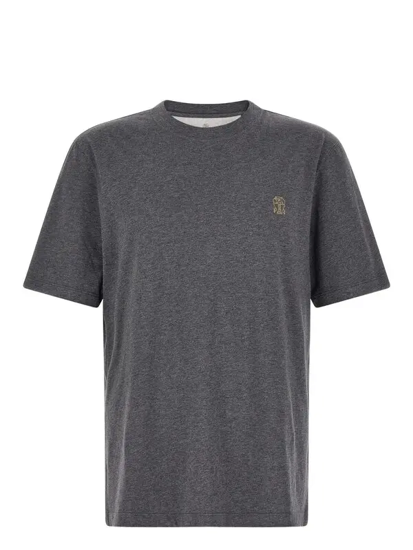 Brunello Cucinelli Stemma Solomeo' T-shirt - Gray