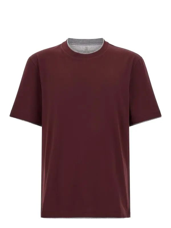 Brunello Cucinelli Double Layer T-shirt - Multicolor