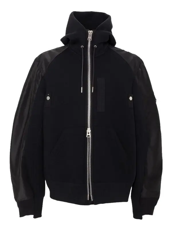 Sacai Cotton And Nylon Hoodie - Multicolor