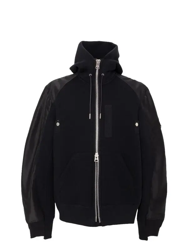 Sacai Cotton And Nylon Hoodie - Multicolor