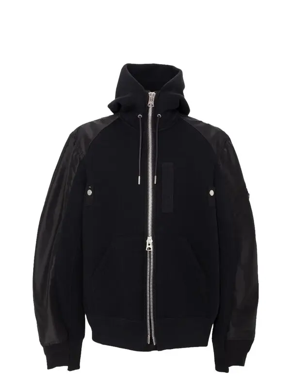 Sacai Cotton And Nylon Hoodie - Multicolor