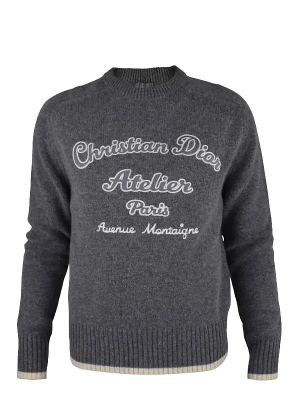 Dior Virgin Wool Atelier Knit Sweater - Gray