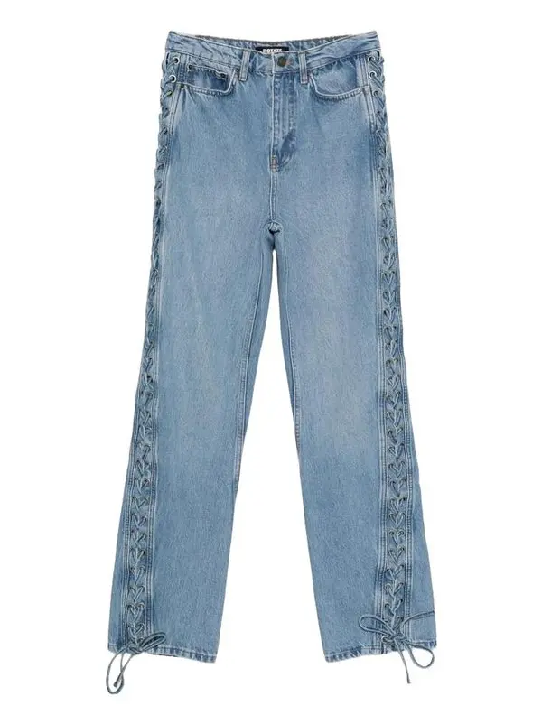ROTATE BY BIRGER CHRISTENSEN Organic Cotton Straight-leg Jeans - Blue