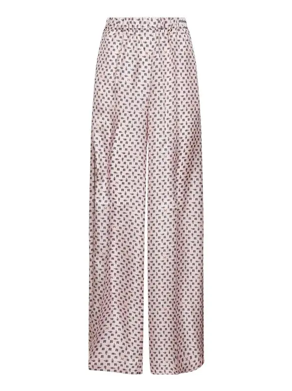Max Mara Printed Silk Twill Trousers - Multicolor
