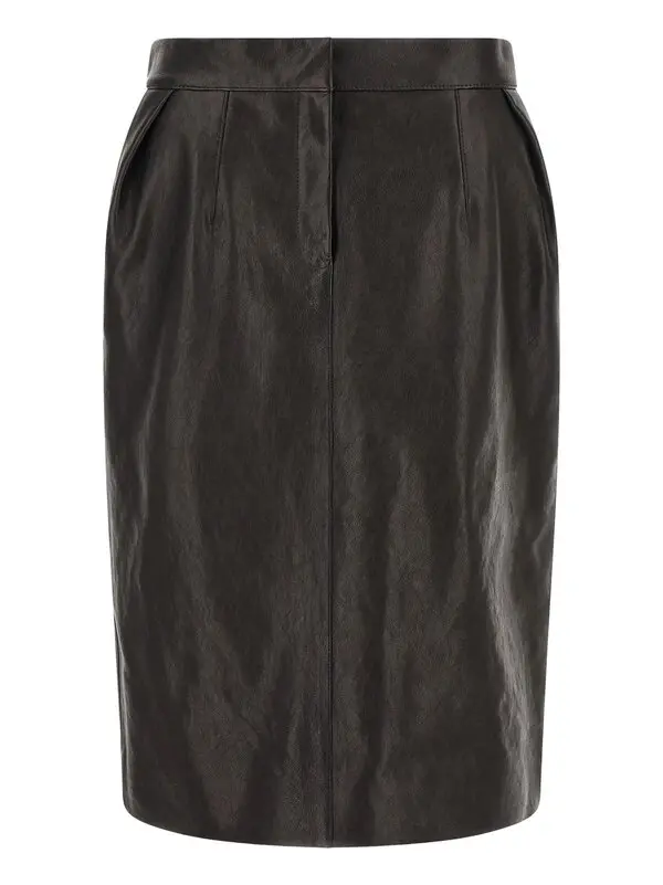 Magda Butrym 28 Leather Skirt - Black