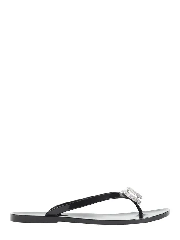Mach & Mach Double Heart Sandals - Black