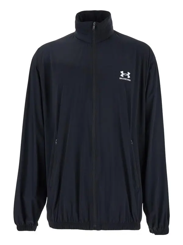 Balenciaga Black Jacket With Under Armour® Maxi Logo On The Back In Tech Fabric - Multicolor
