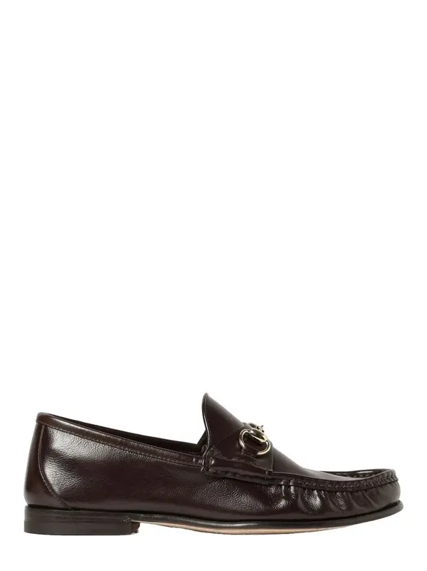 Gucci Lugano Smooth Leather Loafers With Horsebit Detail - Brown