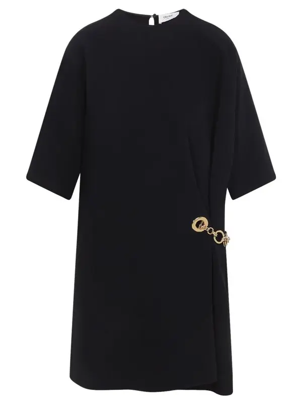 Celine Viscose Midi Dress - Black