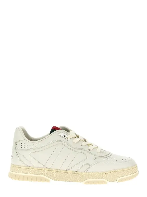 Gucci Re-web Leather Sneakers - White
