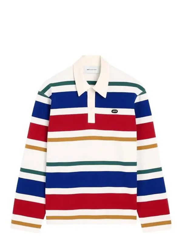 AMI Paris Neutrals Polo Shirts - Cream