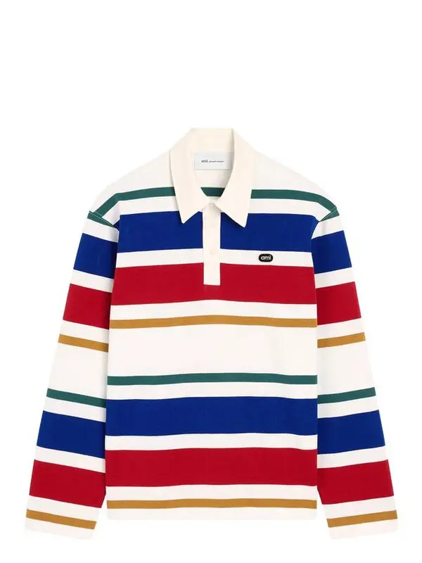 AMI Paris Neutrals Polo Shirts - Cream