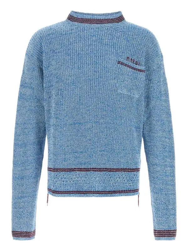 Marni Melange Cotton Sweater - Blue