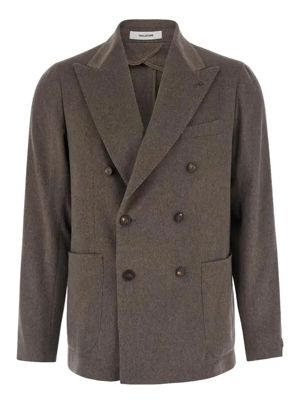 Tagliatore Montecarlo Double-breasted Wool Jacket - Brown