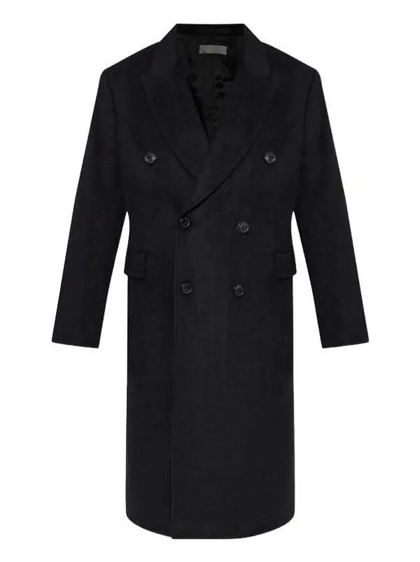 Our Legacy Mohair And Virgin Wool Blend Overcoat - Black