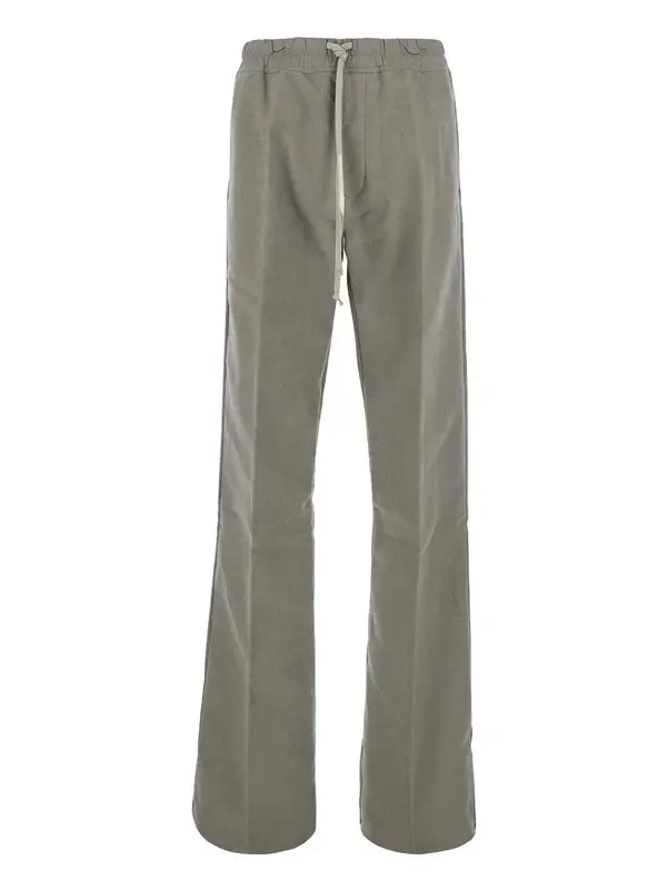Rick Owens Grey Pants With Elasticated Waistband With Oversized Drawstring In Cotton For - Gray