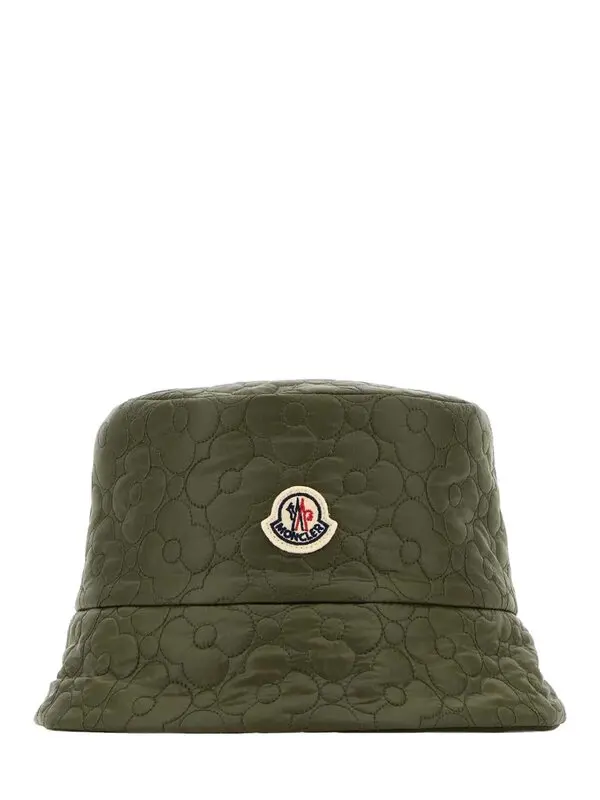 Moncler Olive Green Nylon Reversible Bucket Hat - Silver