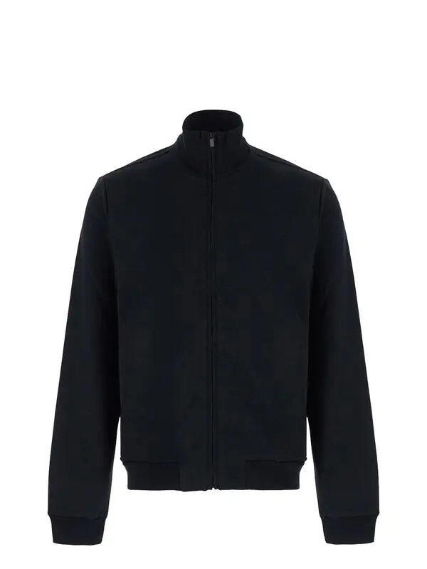 Gucci Black High-neck Sweatshirt With Zip-up Closure In Cotton And Silk Blend For - Multicolor