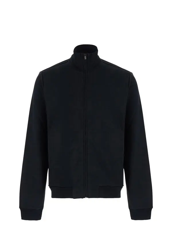 Gucci Black High-neck Sweatshirt With Zip-up Closure In Cotton And Silk Blend For - Multicolor