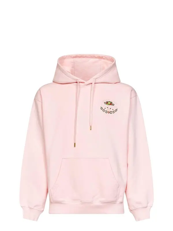 Casablanca Pink Cotton Laduree X Embroidered Hoodie - Multicolor