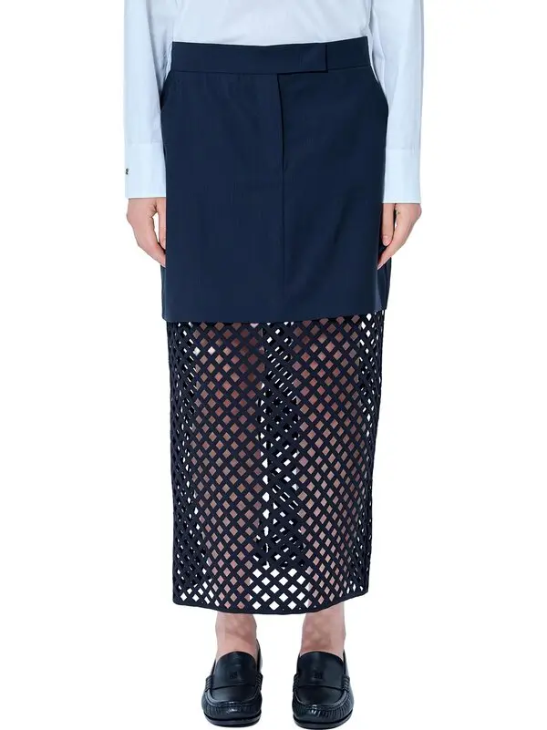 Max Mara Overlay Panel Skirt - Blue