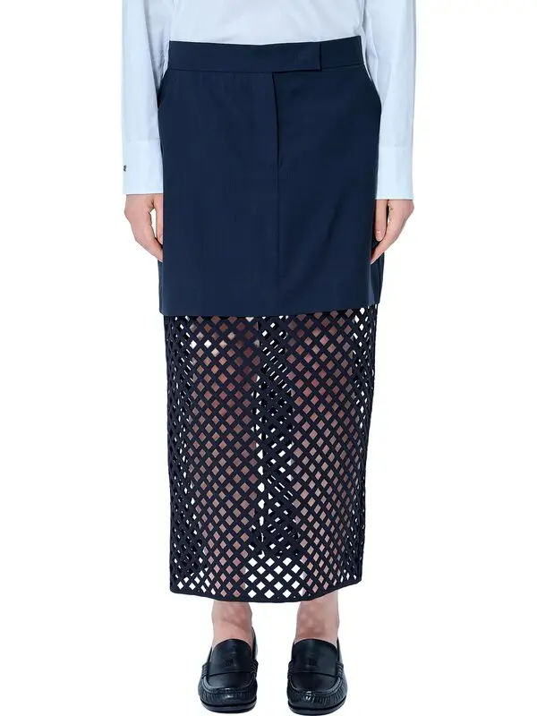 Max Mara Overlay Panel Skirt - Blue