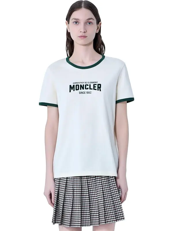Moncler Logo Print Cotton T-shirt - White