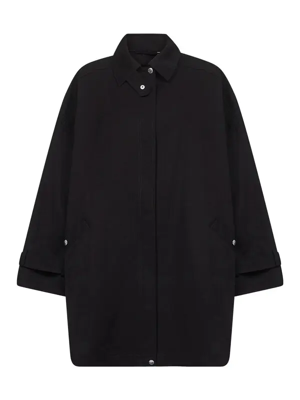 TOTEME Black Organic Cotton Oversized Trench Jacket - Multicolor