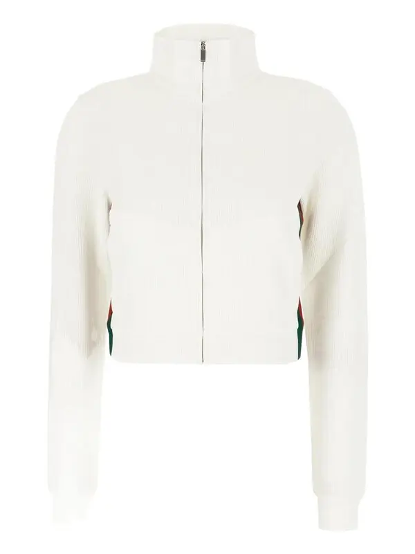 Gucci Zip Up Cropped Sweatshirt - Multicolor