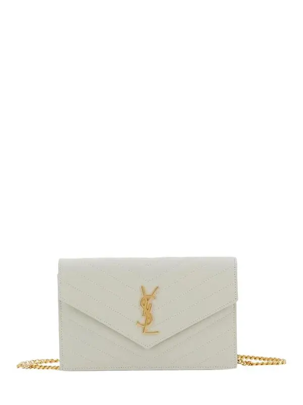 Saint Laurent Neutrals Shoulder Bags - Cream