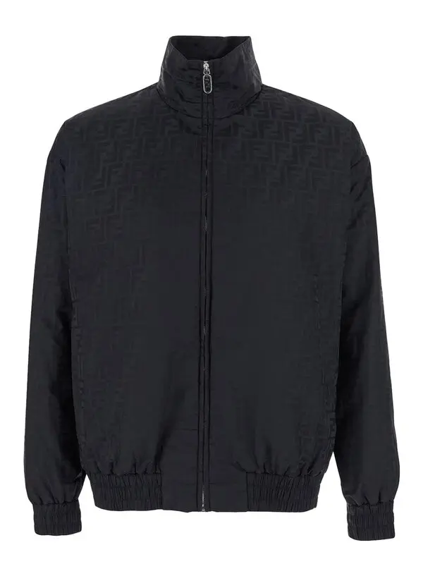 Fendi Padded Zucca Embossed Nylon Bomber Jacket - Multicolor