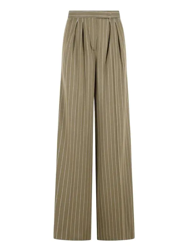 Max Mara Rio' Virgin Wool Blend Pants - Green