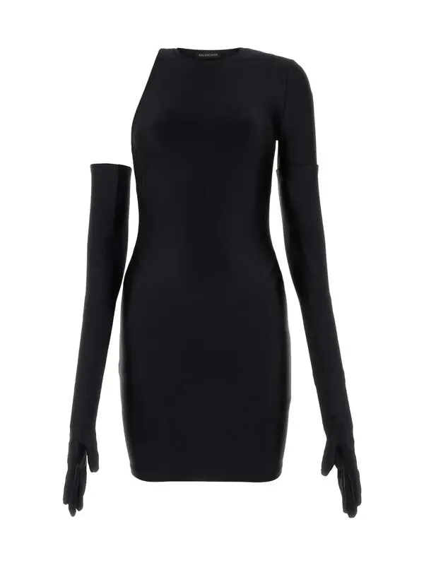 Balenciaga Stretch Nylon Mini Dress - Black