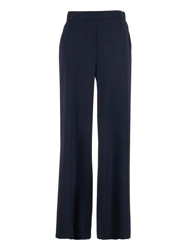 P.a.r.o.s.h Blue Pants With Elastic Waist And Wide Leg In Fabric - Multicolor