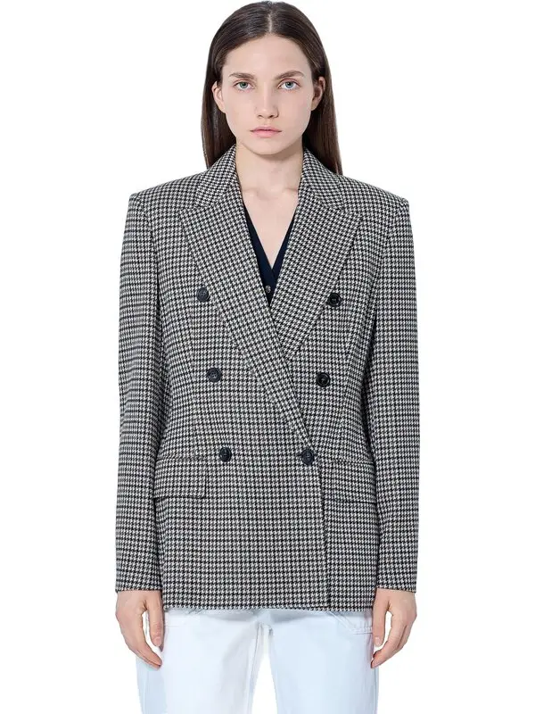 Max Mara Double-breasted Houndstooth Blazer - Multicolor