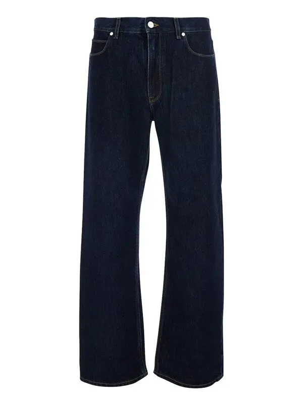 Fendi Denim Jeans With Logo Patch - Multicolor
