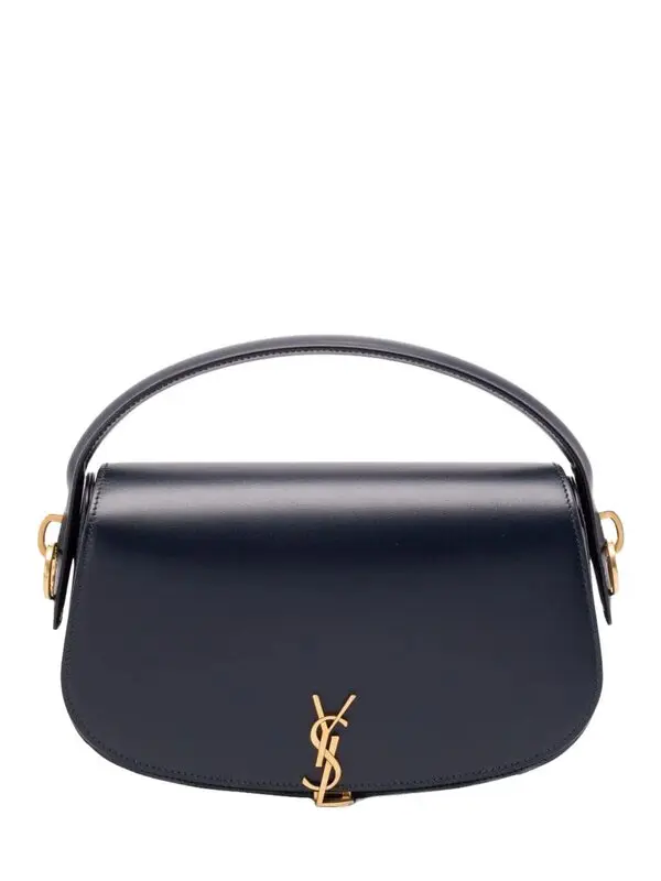 Saint Laurent Voltaire Bag In Box Leather - Blue