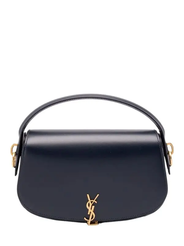 Saint Laurent Voltaire Bag In Box Leather - Blue