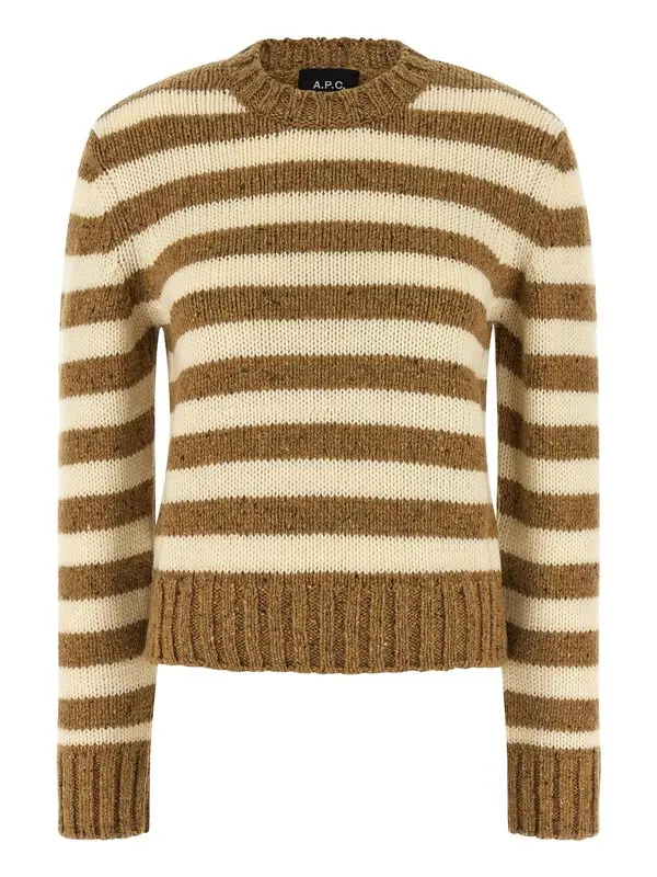 A.p.c. Striped Pullover - Brown