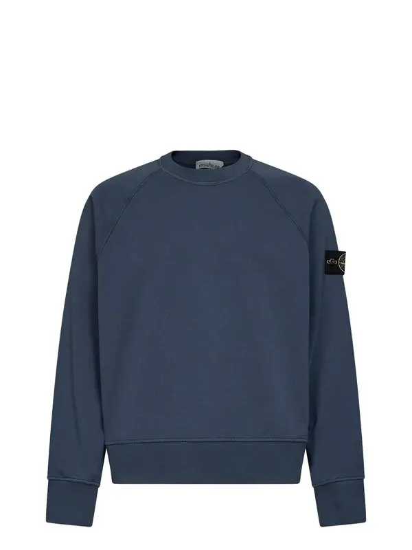 Stone Island Slate Blue Cotton Crewneck Sweatshirt - Multicolor