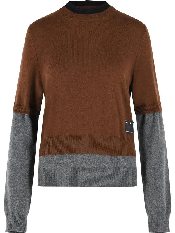 Marni Cashmere Layered Sweater - Brown