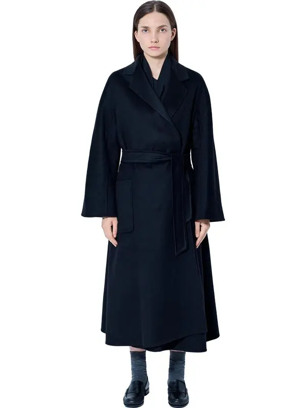 Max Mara Belted Cashmere Coat - Black