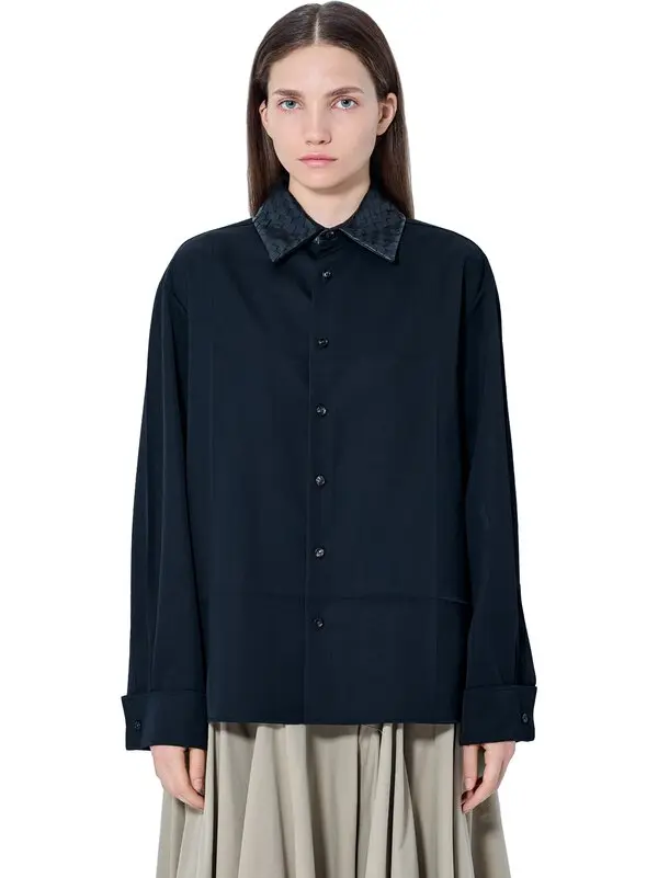 Bottega Veneta Light Wool Twill Shirt - Black