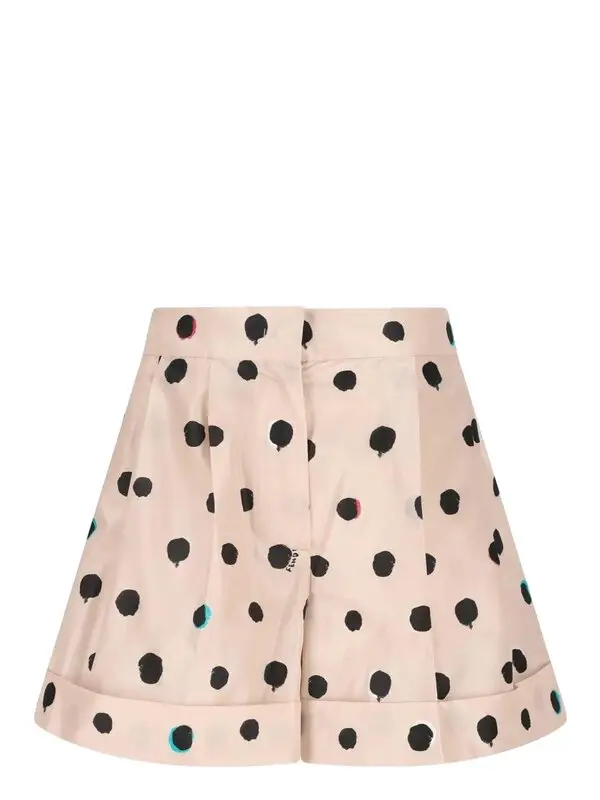 Fendi Falena Dots-print Taffeta Flared Shorts - Multicolor