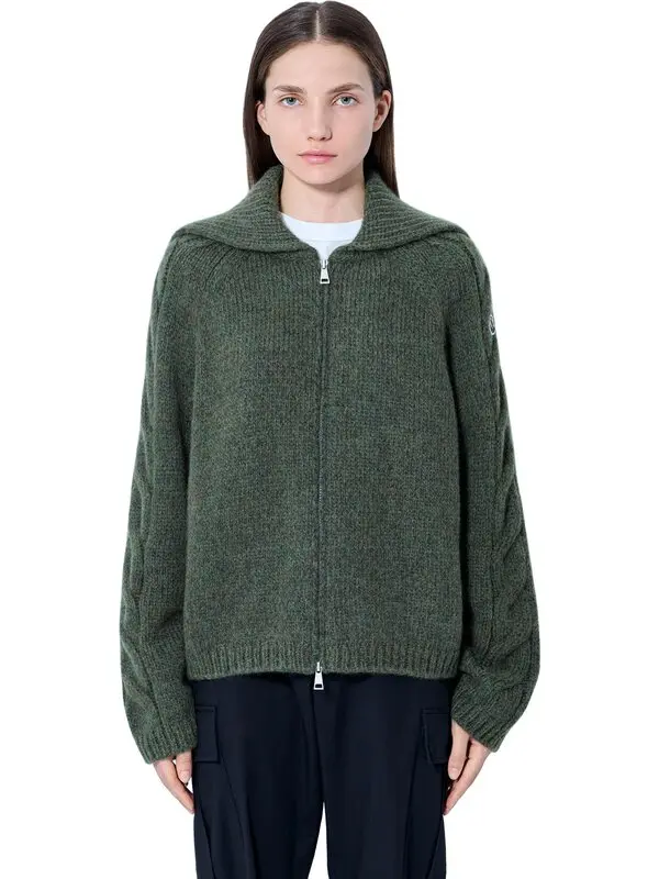 Moncler Zipped Ribbed Knit Sweater - Multicolor