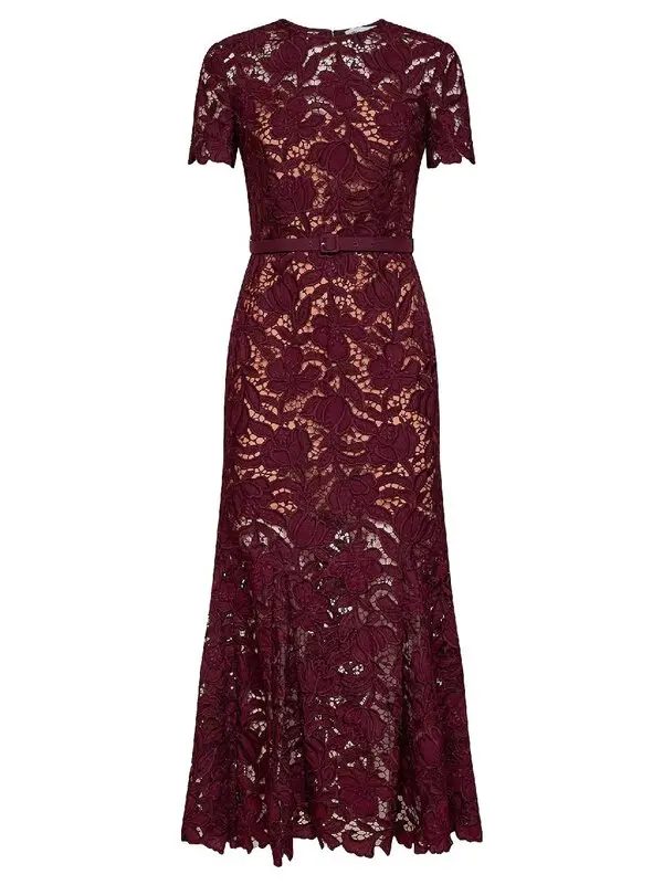 SELF-PORTRAIT Macramé Lace Dress - Multicolor