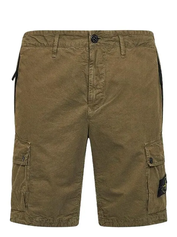 Stone Island Organic Cotton Twill Cargo Bermuda Shorts - Multicolor