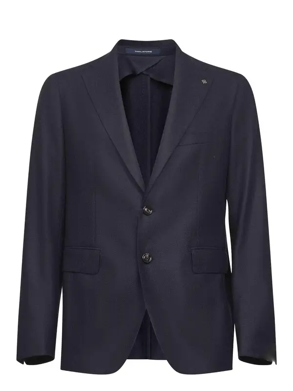 Tagliatore Blue Wool And Cashmere Montecarlo Single-breasted Blazer - Multicolor