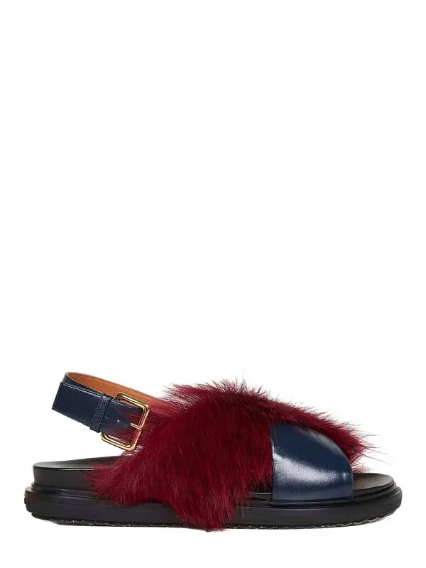 Marni Leather And Calfskin Fussbett Sandals - Multicolor