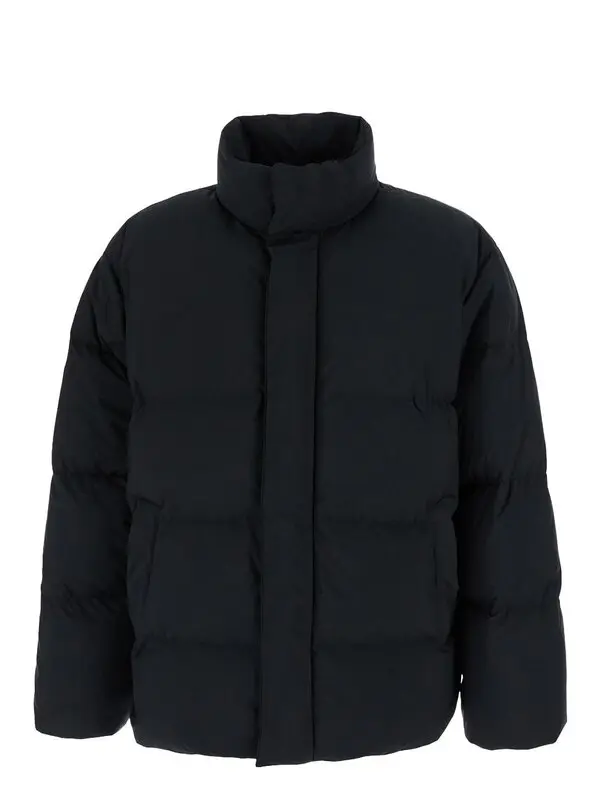 Saint Laurent Black Down Jacket With High Collar And Long Sleeves In Tech Fabric For - Multicolor